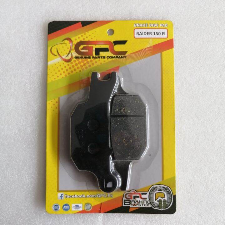 GPC Brake Pads for Suzuki Raider 150 Fi - Rear | Lazada PH