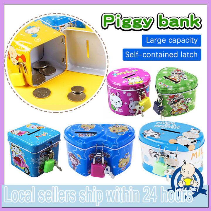 Mini Coin bank with Lock and Key Cute Piggy Bank Money Box Gift for ...