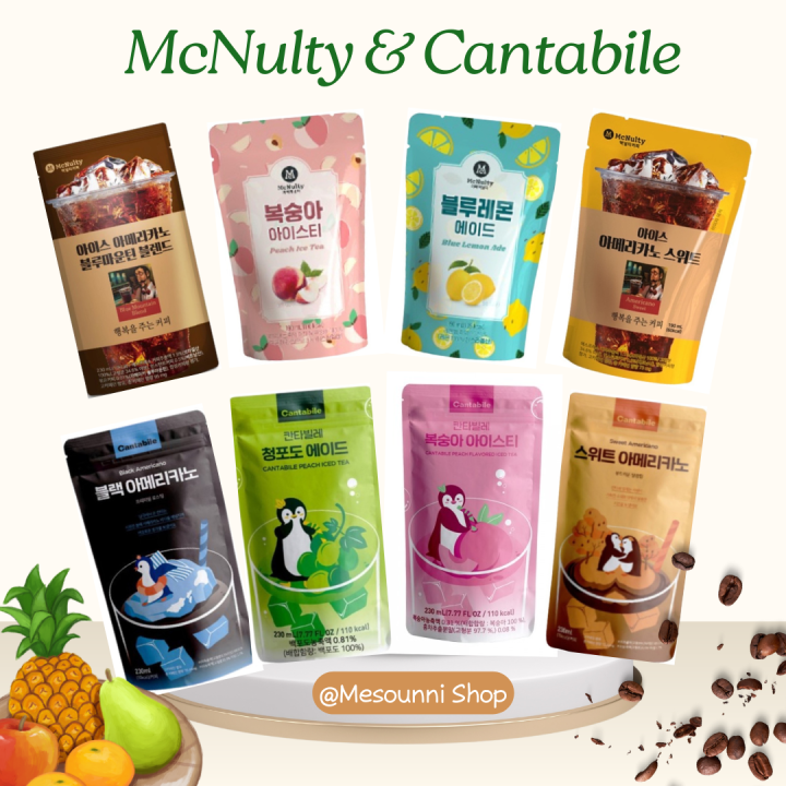 McNulty Cantabile Coffee Juice Americano Peach Grape น้ำซองเกาหลี กาแฟ ...