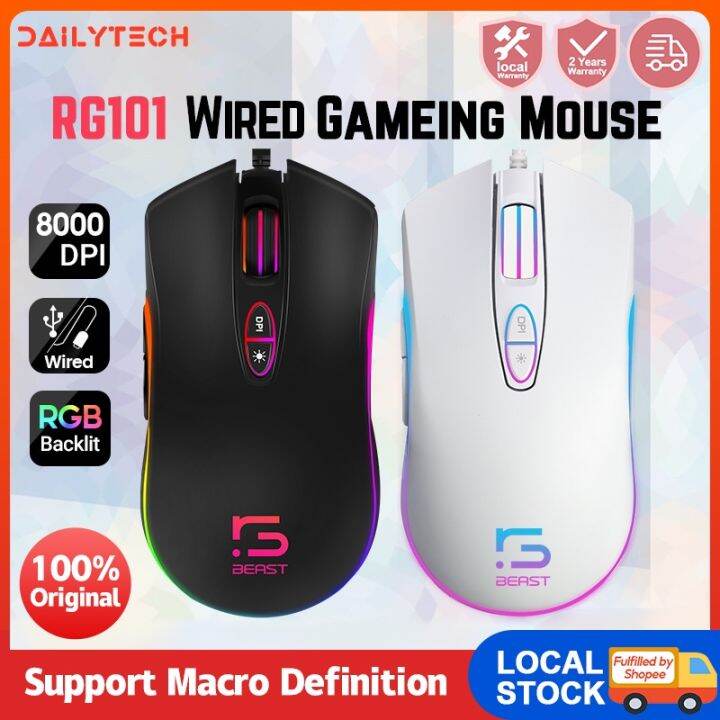 Programmable Mouse RGB Gaming Mouse Wired Mouse 8000DPI Adjustable ...