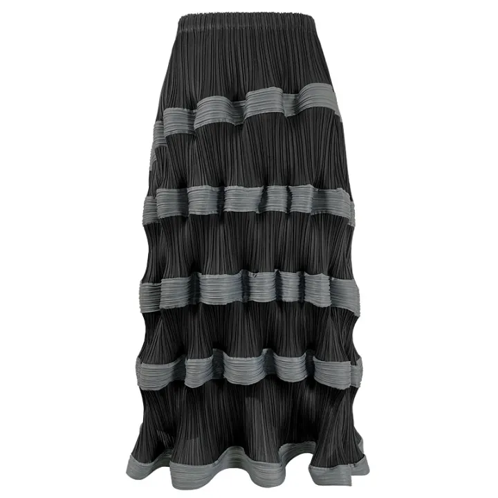 Tianpei Summer2021New กระโปรงเอวสูงสไตล์เกาหลีหลวม Wave เค้กสลิมฟิตเดรส Midi ผู้หญิง | Lazada.co.th