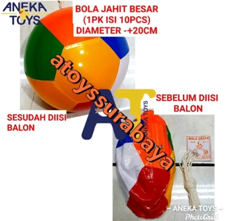 bola jahit ukuran tanggung dan besar ( tiupan ) balon model bola jahit ...