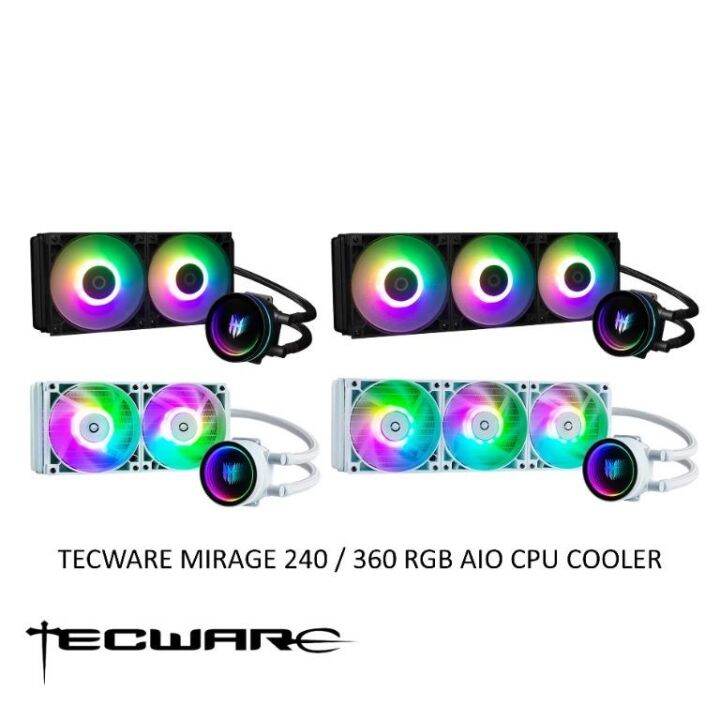 TECWARE MIRAGE 240 / 360 ARGB LIQUID COOLER 240MM INTEL AMD LGA1700 ...
