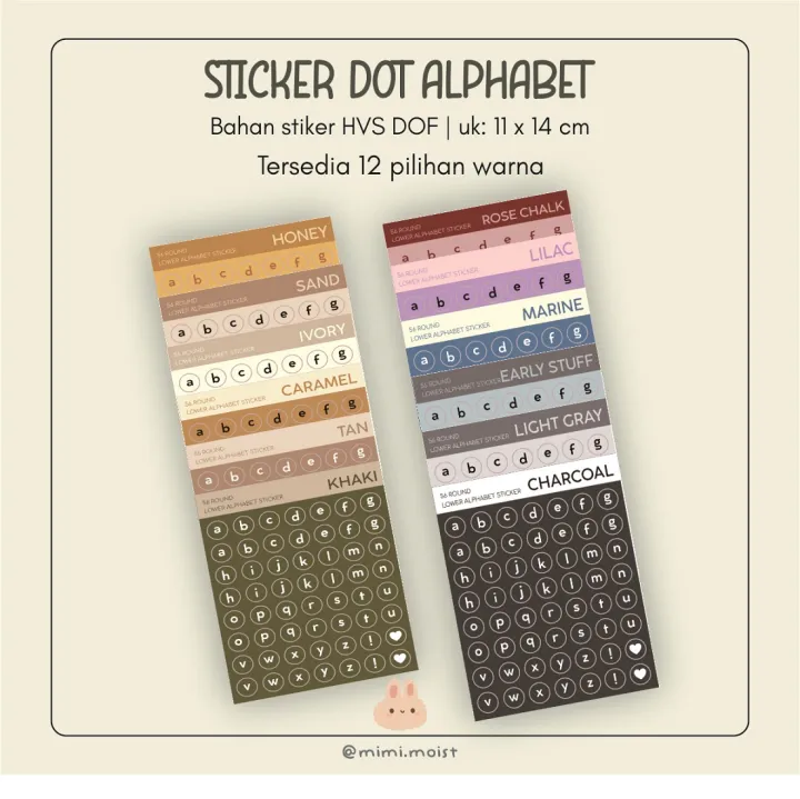 STICKER BULAT DOT ALPHABET | STICKER JURNAL BUJO DECO AESTHETIC MURAH | STIKER BULLET JOURNALS ...