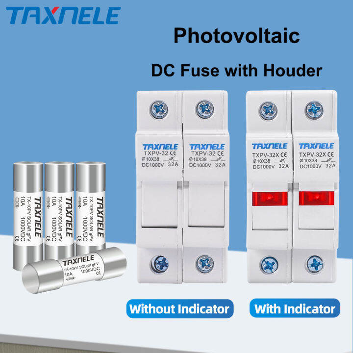 2P DC Fuse Holder Solar PV 1000V High Voltage Fuse with Base 6A 10A 15A ...