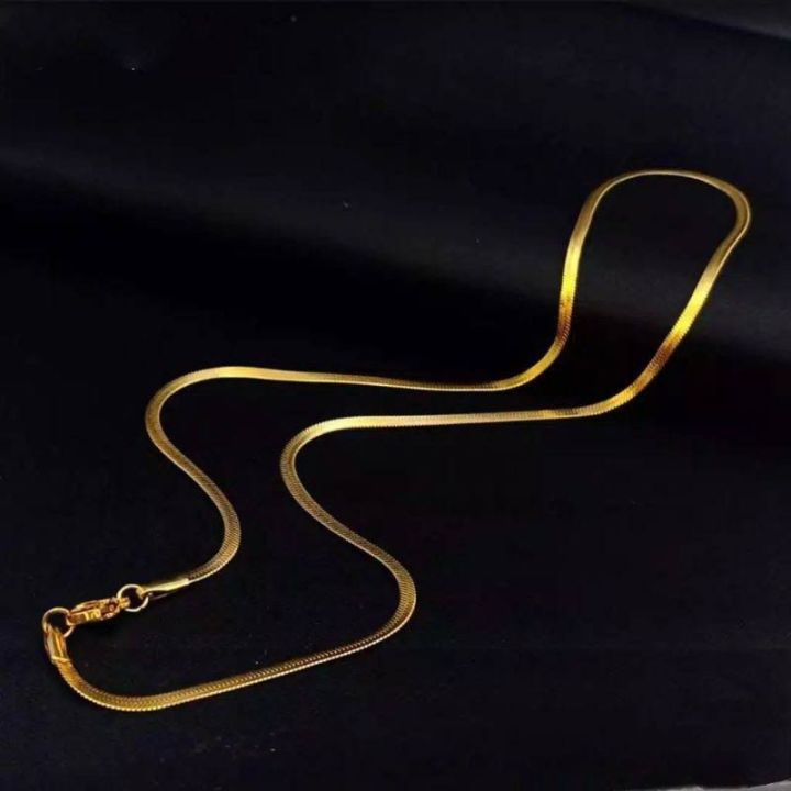 TERBARU - Kalung Titanium brended Pria model Belut Gepeng Berlapis Emas ...