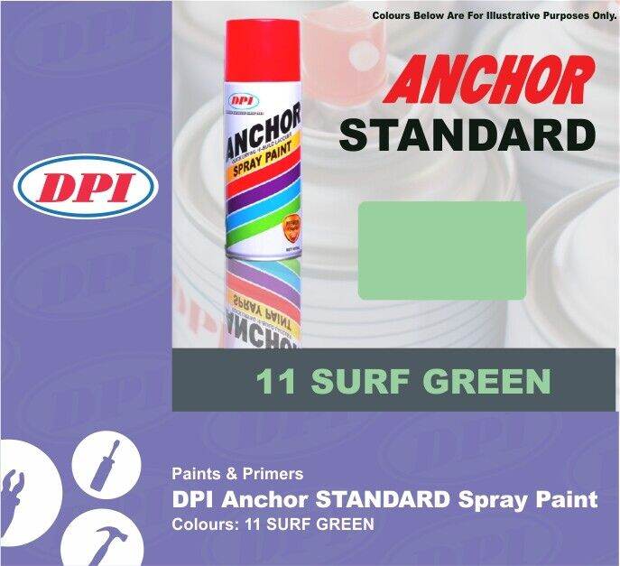 400 ML DPI STANDARD Anchor Spray Paint [ Colours: 11 SURF GREEN ] | Lazada