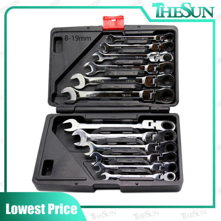 12pcs Keys Set Multitool Flex Head Wrench Ratchet Spanners Set Hand ...
