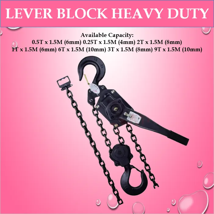 0.25T -20T LEVER BLOCK (Heavy Duty) Durable high quality block manual ...