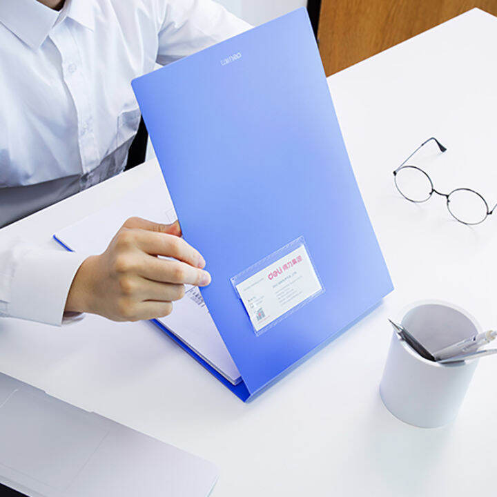 Deli folder hanging plate folder A4 large-capacity upturned vertical ...