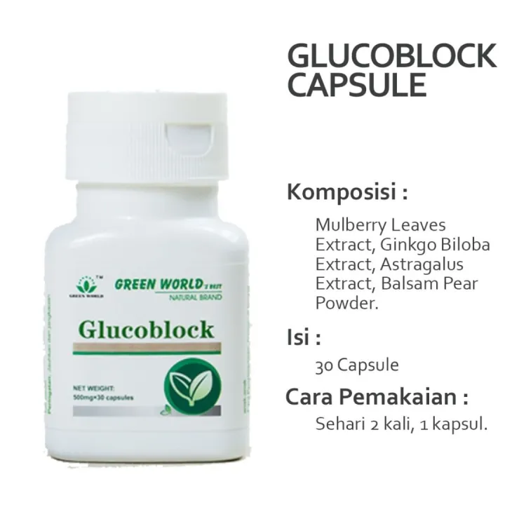 Green World Glucoblock Capsule | Obat Diabetes Mellitus | Kencing Manis ...