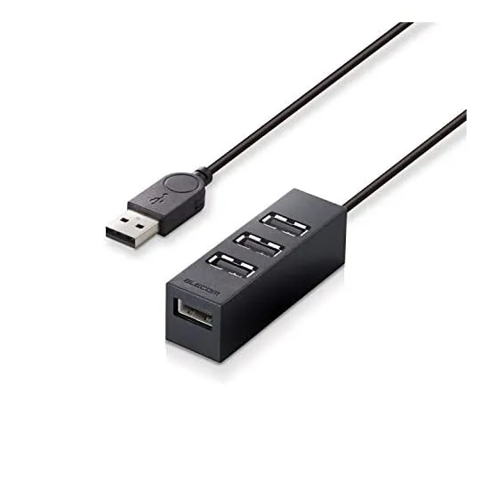 ELECOM USB Hub 2.0 Bus Power 4 Port 100cm Magnet with Magnet MacBook ...