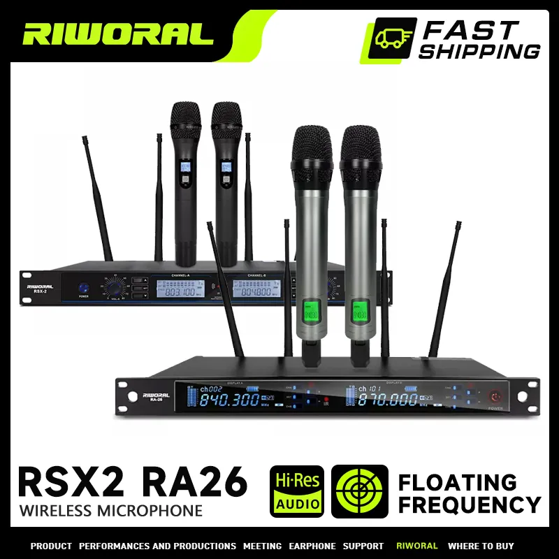 RIWORAL RA-26 RSX-2 UHF ไมค์ลอยไร้สาย ไมโครโฟนไร้สาย 2 แชนเนลเกรด ...