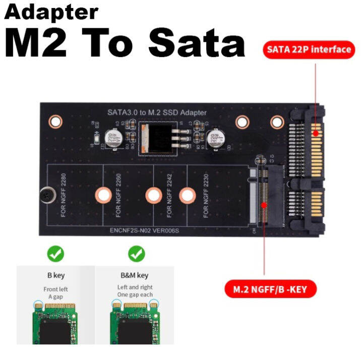 M2 To Sata Adapter M.2 NGFF SSD Adapter Single Port Adapter M.2 Ngff To ...