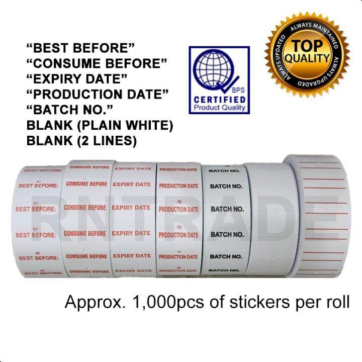 Date Sticker Label - Best Before / Expiry Consume Plain with Lines ...