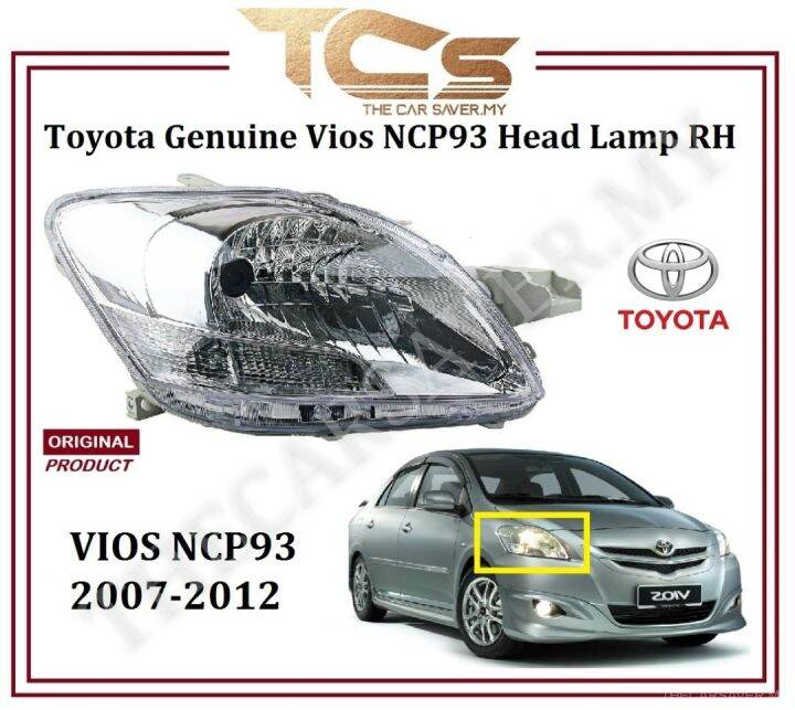 Toyota Genuine Vios NCP93 Head Lamp RH | Lazada