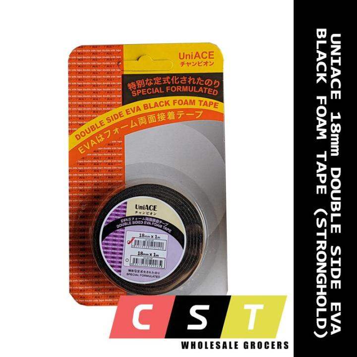UNI Double Side Eva Strong Hold Black Foam Tape [18mm x 1 meter] | Lazada