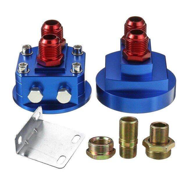 AN10 Universal Aluminum Car Oil Filter Relocation Kit Oil Cooler ...