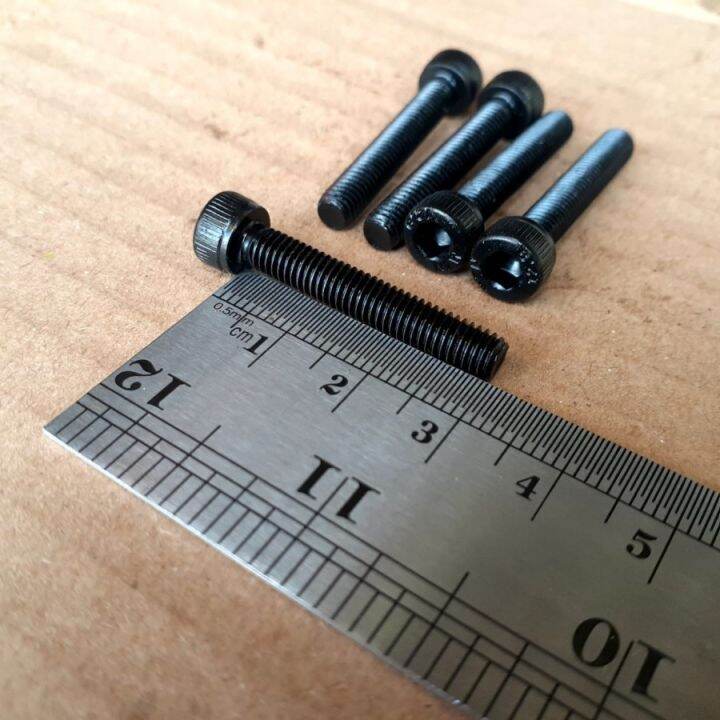 BAUT L M6X30 BAJA M6 X 30 HITAM PANJANG 3CM KUNCI L5 L 5 HEX HEAD SOCKET SCREW FULL DRAT ...