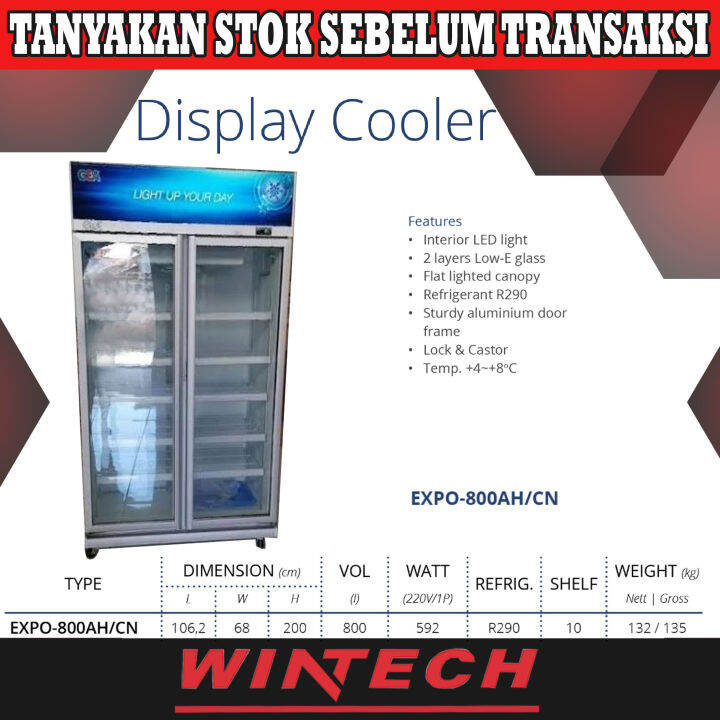 Gea EXPO-800AH/CN Showcase 2 (Dua) Pintu 800 Liter - Display Cooler ...
