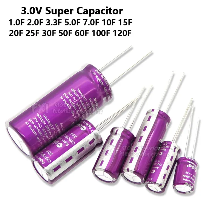 1PCS 3.0V Super capacitor 1.0F 2.0F 3.3F 5.0F 7.0F 10F 15F 20F 25F 30F ...