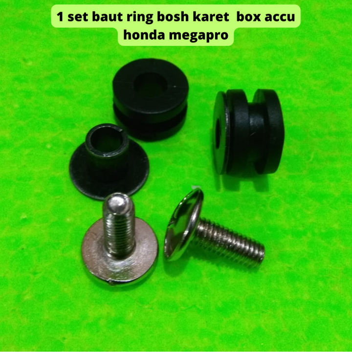 1 set baut baud ring bosh plus karet untuk box accu aki honda megapro ...