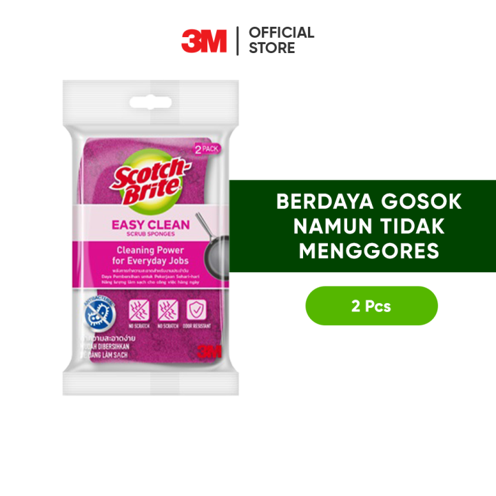 Scotch-Brite 3M Sabut Spons Anti Gores Anti Bakteri isi 2 / 2-35 ...