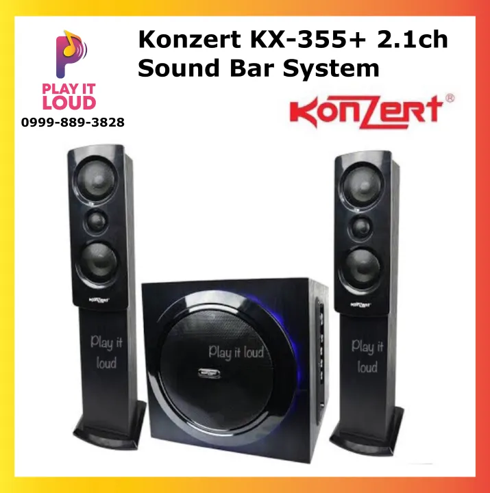 Konzert KX-355+ 2.1ch Sound Bar System with USB/SD AUX IN & FM Radio ...