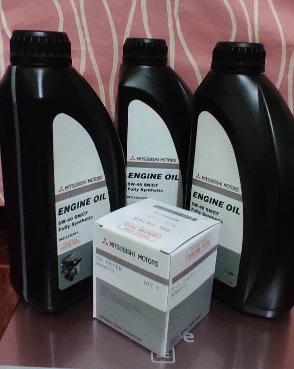Mitsubishi Genuine Motor Oil Fully Synthetic 5w-40 Oil Change Bundle ...