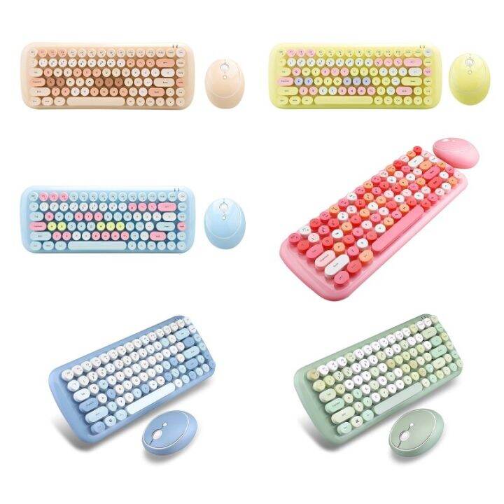 2.4G Wireless Keyboard And Mouse Combo Sweet 84 Keys Keyboards And Mice ...