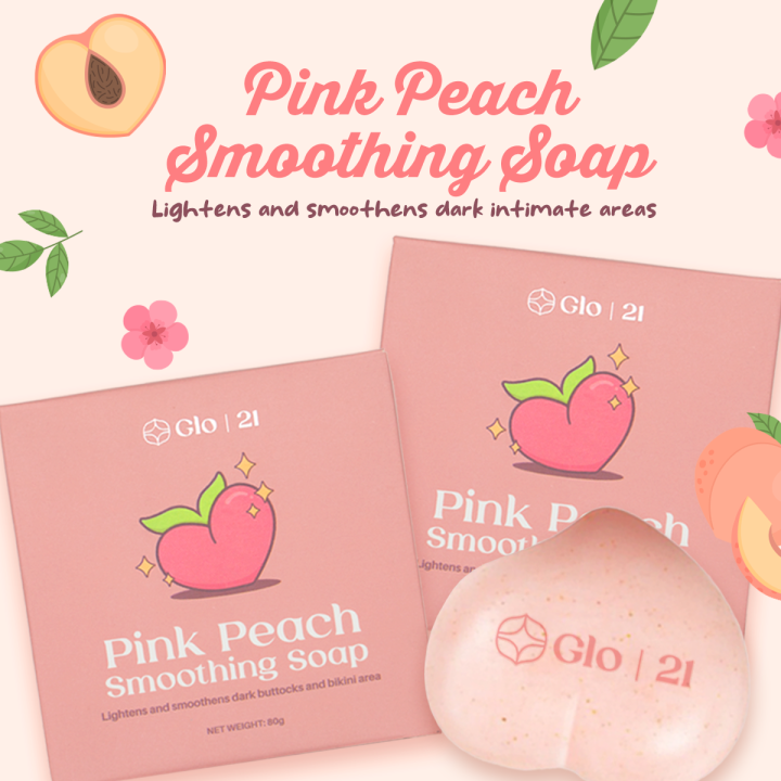 GLO21 Pink Peach Smoothing Soap - Exfoliating Brightening Whitening ...