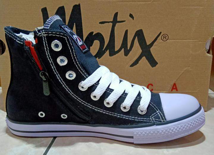 Motix America Slim High Sepatu Sekolah - Hitam | Lazada Indonesia