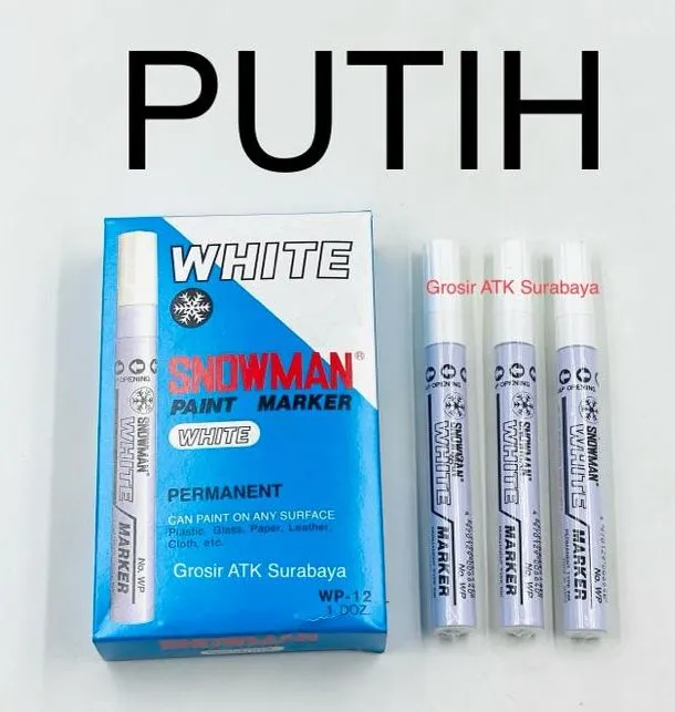 ( DAPAT 1 SPIDOL ) Spidol Snowman Paint Marker Permanen Besar Sedang ...