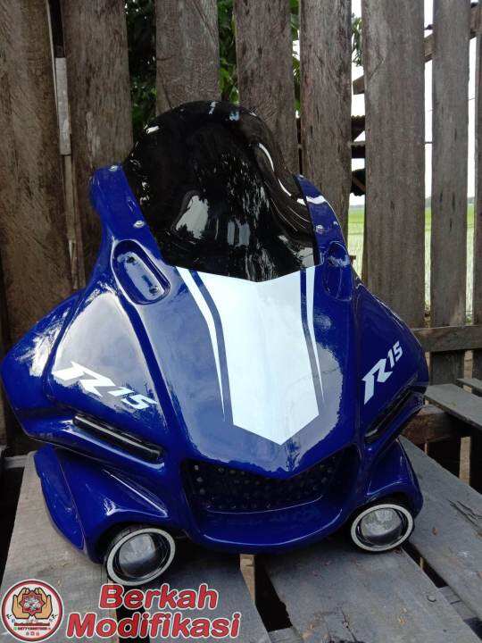 Headlamp Model R1 + Lampu + Lis Lampu PNP Yamaha R15 OLD V1 V2 V3 ...