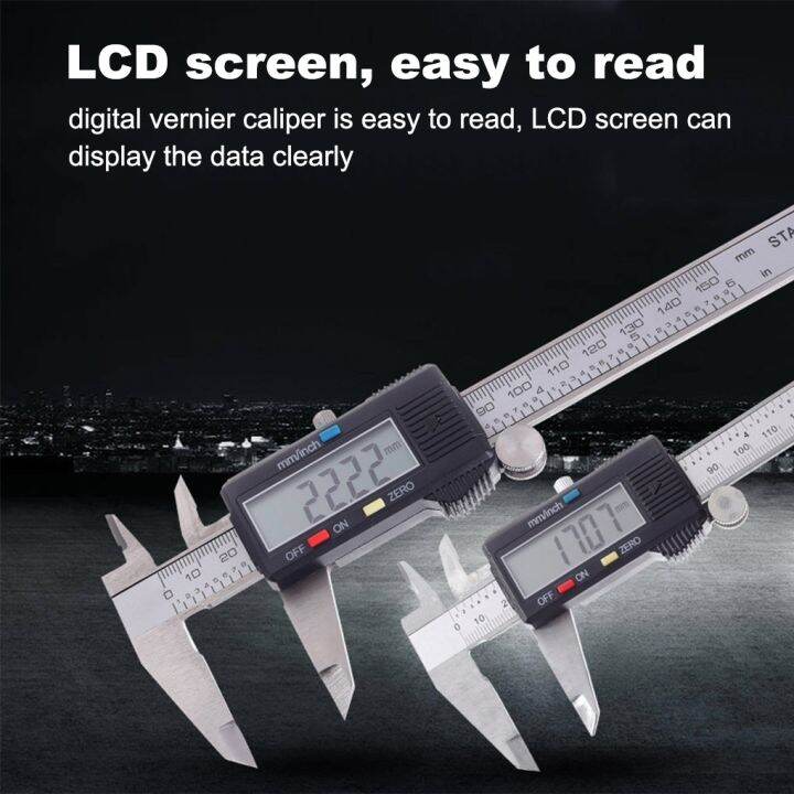 Digital Display Vernier Caliper Micrometer 150mm Accurate Ruler ...