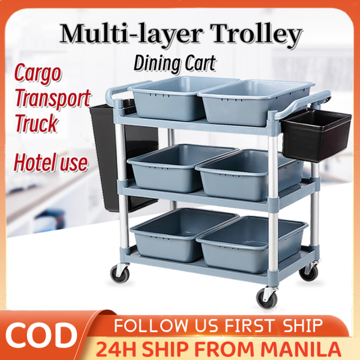 Multi-layer Trolley Mobile Food Cart Mobile Dining Cart Restaurant Bowl ...