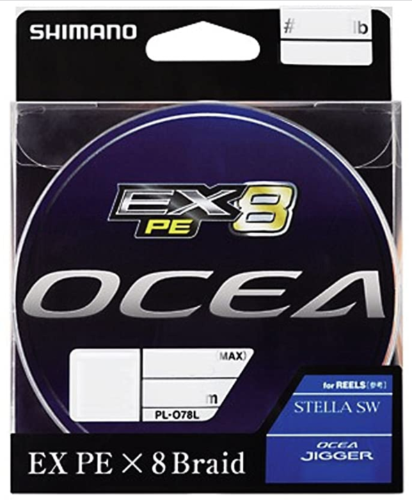 SHIMANO PE Line OCEA EX8 400m, No.5(84.0lb）Multi-color 8strand braided ...