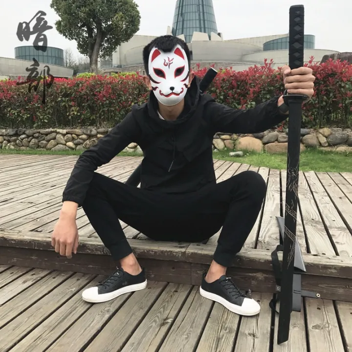 100cm Kendo Wooden Sword (Bokken) Katana for cosplay Demon Slayer black carved dragon 40 inches ...