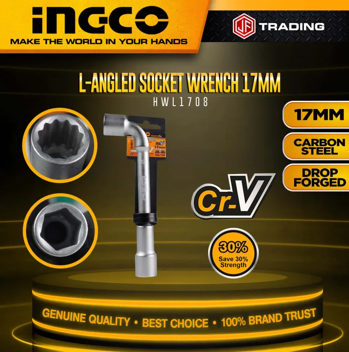 INGCO L-Angled Socket Wrench 17mm HWL1708 ♦JF TRADING♦ | Lazada PH
