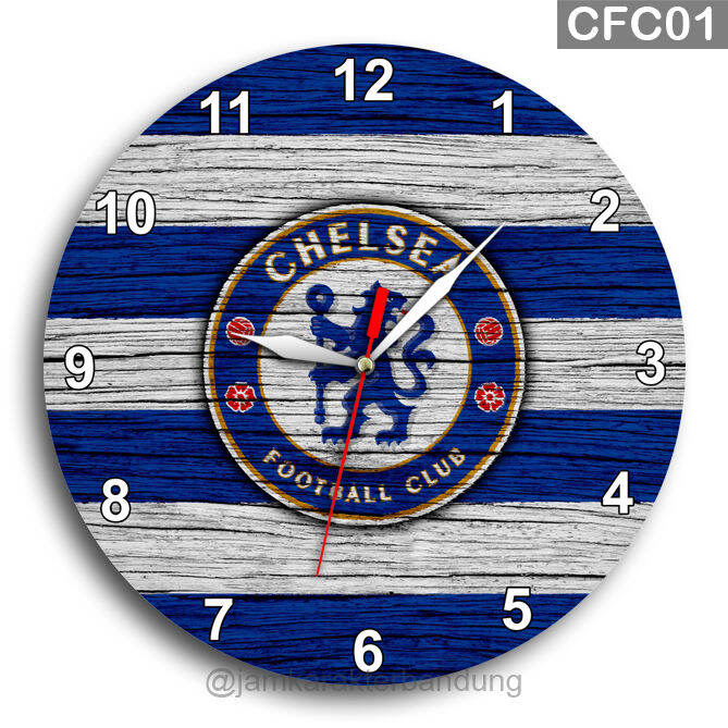 Jam Dinding Chelsea FC Jam Dinding Klub Sepak Bola Jam Dinding Kayu ...