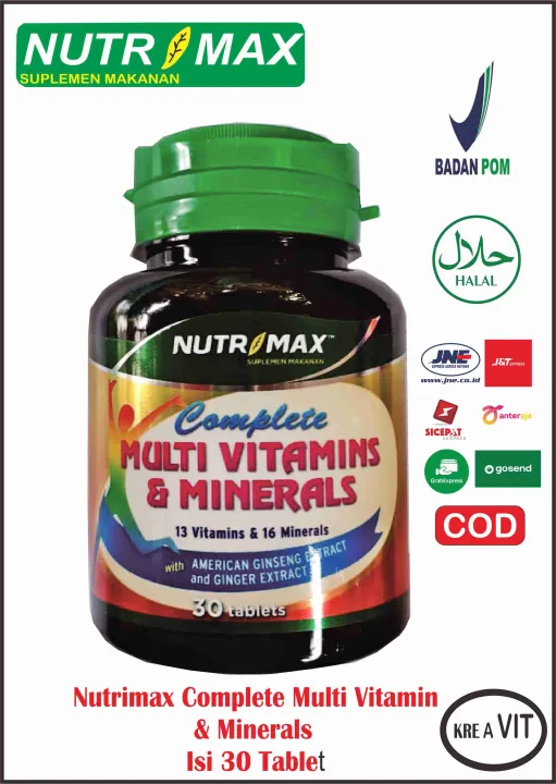 NUTRIMAX COMPLETE MULTIVITAMINS & MINERALS KOMBINASI 13 VITAMIN 16 ...