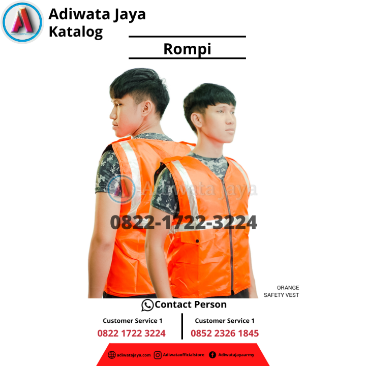 Rompi Proyek OREN / Rompi Safety / Rompi Serbaguna / Rompi Parkir ...
