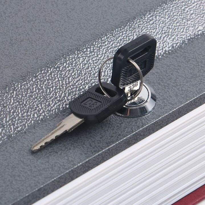 ♖Key metal book lock box, steel storage box, safe concealed coin jar ...