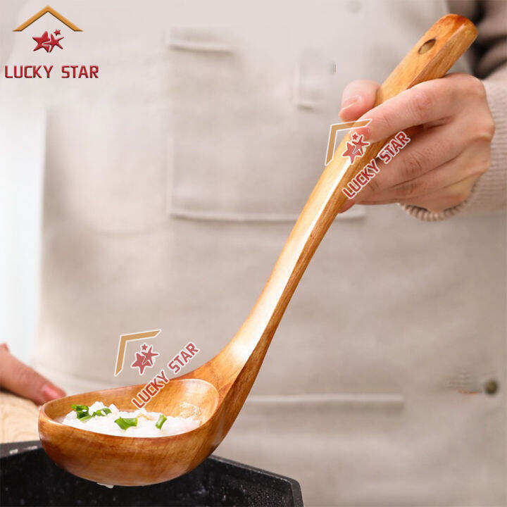 Wooden Soup Ladle Wood Soup Scoop Spoon Ladle Wooden Kitchen Utensils ...
