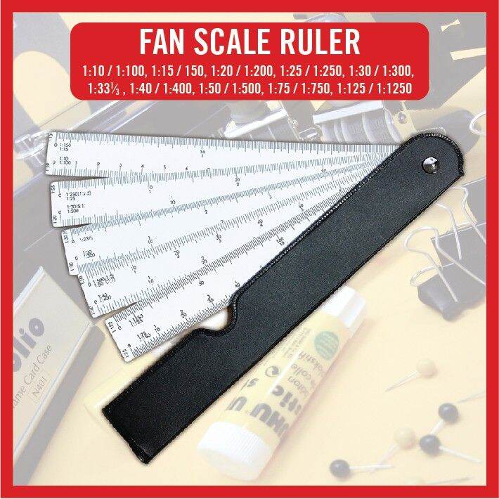 FAN SCALE RULER FOR ARCHITECTS MULTI RATIO MEASURE TOOLS / READY STOCK ...