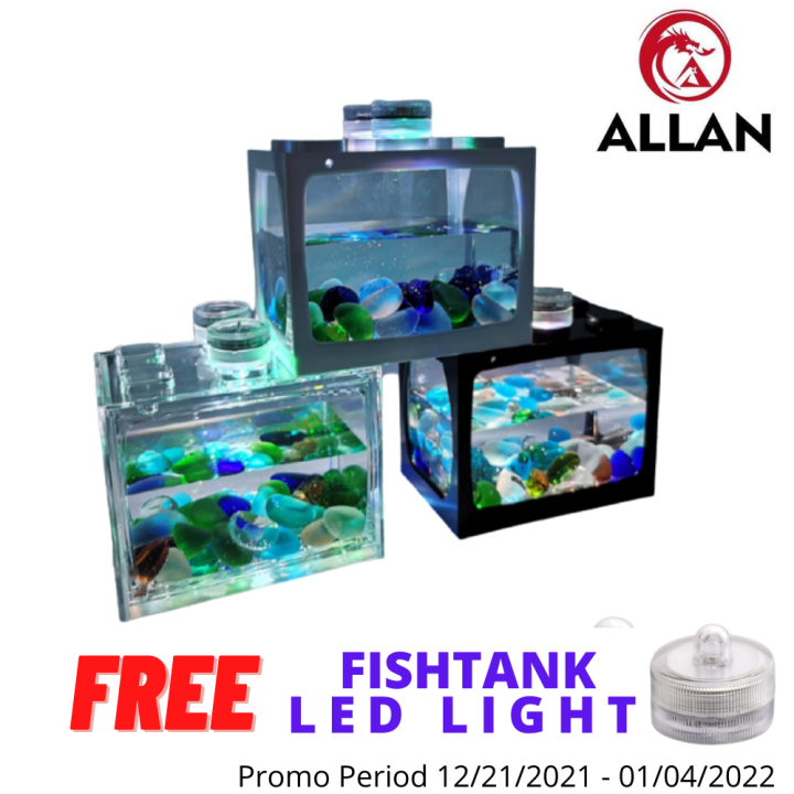 ALLAN Fish Tank Small Desktop Creative Ecological Tank Micro Landscape ...