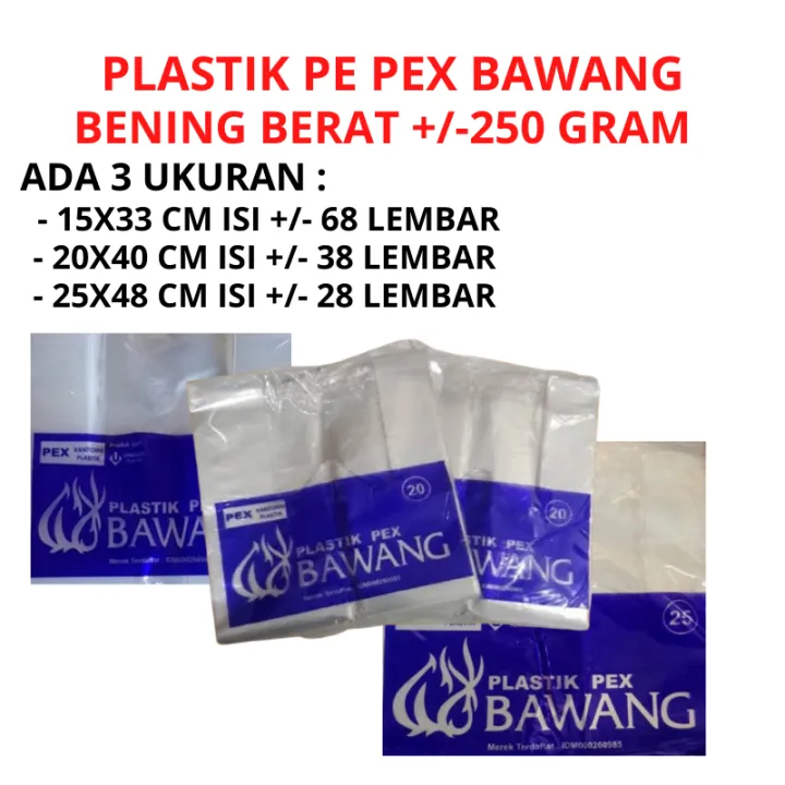 Kantong Plastik Kresek PEX PE Bawang Transparan Tebal Ukuran 15, 20, 25 ...
