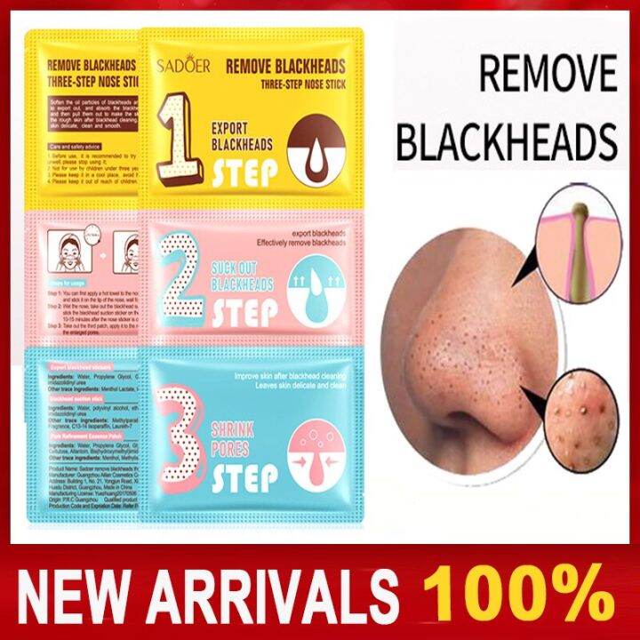 3 Step Set Blackhead Removal Pore Reduction Nose Patch Deep Cleansing Hydrating Beauty Nasal T ...