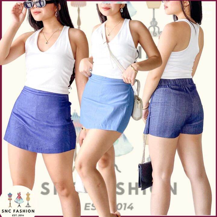 SnC| Elise Skort Denim Palda Short Maong Trendy Cool Korean Chic ...