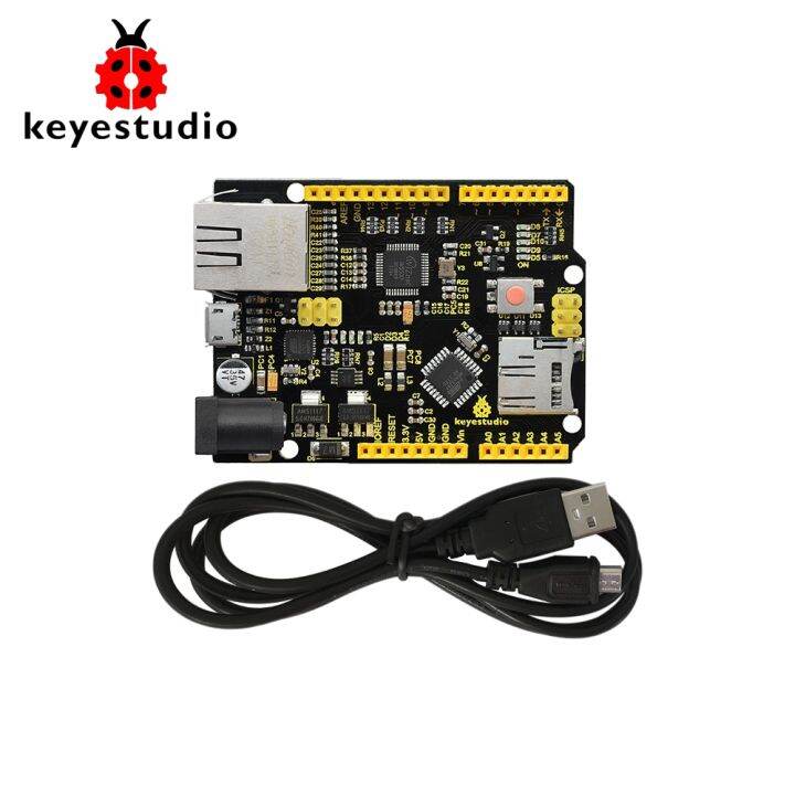 Keyestudio บอร์ดพัฒนาอีเธอร์เน็ต W5500,สำหรับโครงการ Arduino DIY (ไม่มี ...